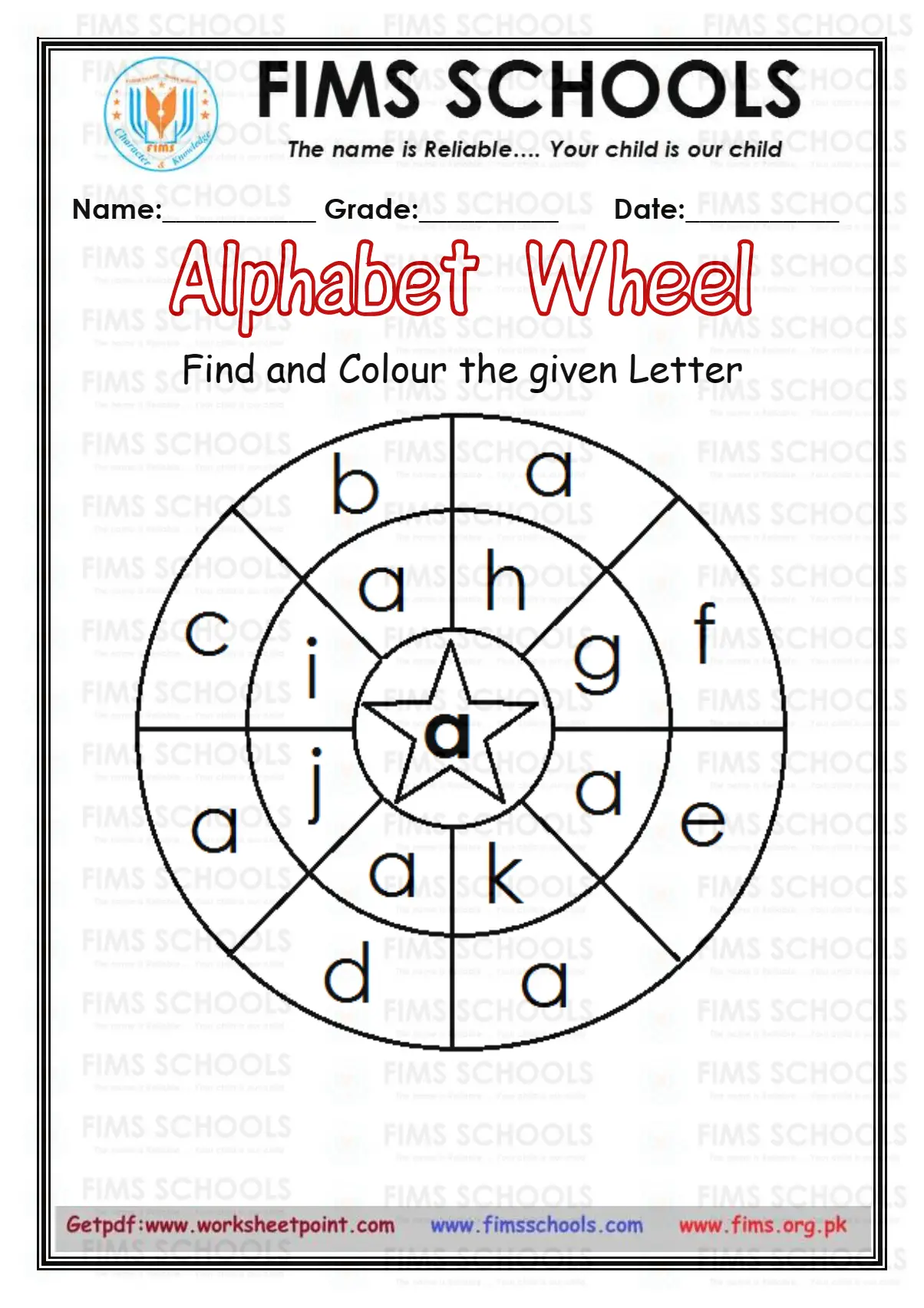 Alphabets Wheels Worksheets - Free Printable Worksheets- Download Pdf