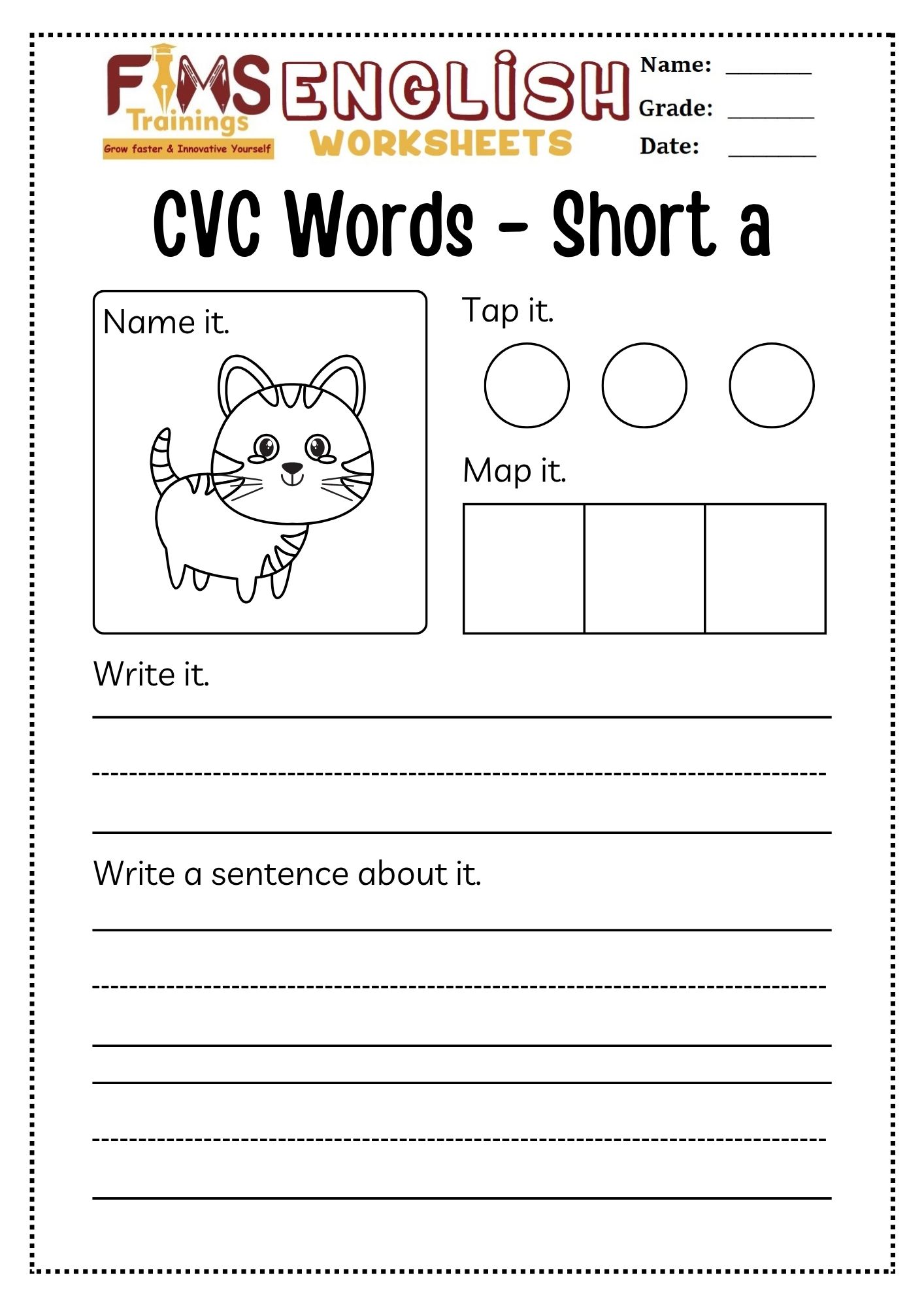 CVC Words Free Worksheets- WorksheetPoint