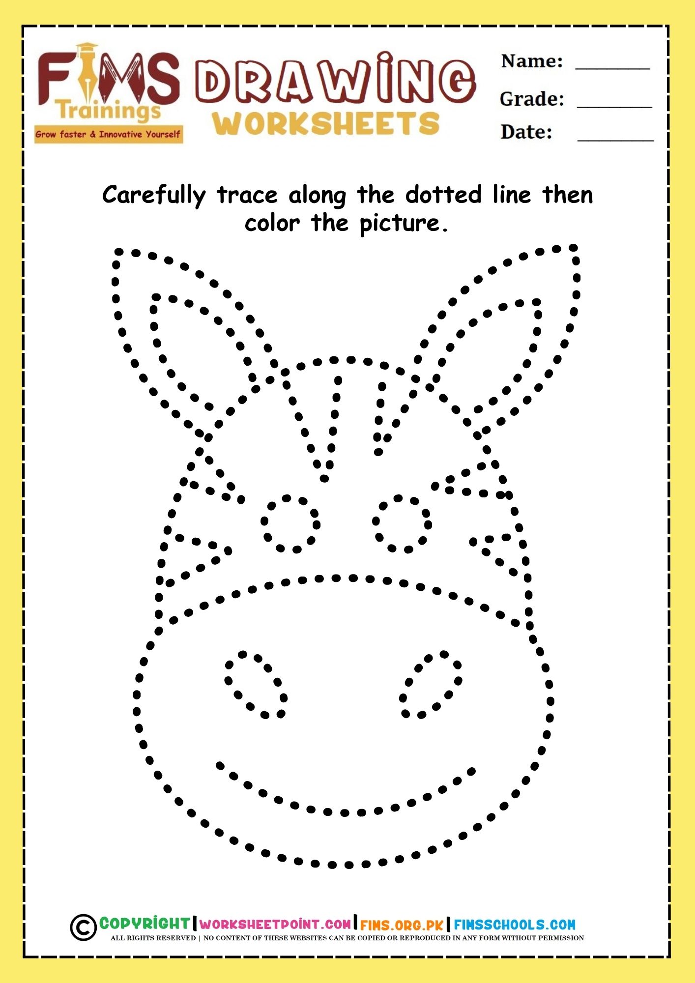 Animal Tracing Worksheet - WorksheetPoint